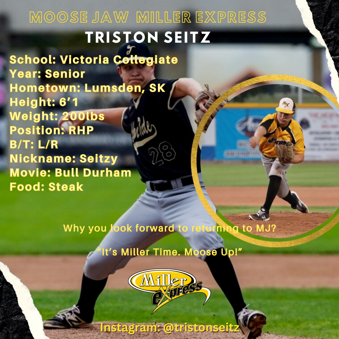 The Moose Jaw Miller Express Sign Pitcher Triston Seitz to the 2023 ...