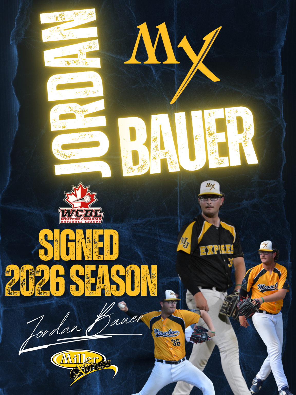 Jordan Bauer Returns To The Miller Express in 2026 – Moose Jaw Miller ...